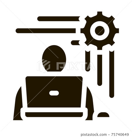 Programmer Work Icon Vector Glyph Illustration - Stock Illustration ...