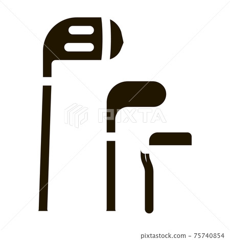 Golf Putters Icon Vector Glyph Illustration - Stock Illustration ...