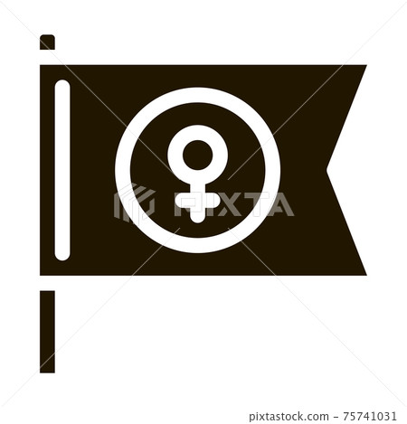 Female Mark Flag Icon Vector Glyph Illustration - Stock Illustration ...