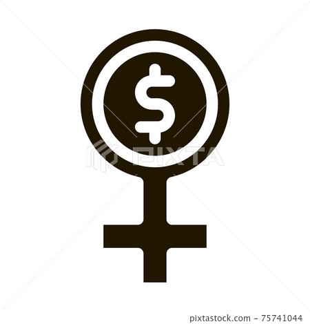 Woman Dollar Mark Icon Vector Glyph Illustration - Stock Illustration ...