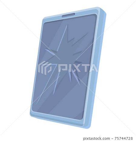 Cracked screen icon, cartoon style - Stock Illustration [75744728] - PIXTA