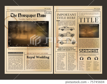Layout design. Front page of vintage newspaper.... - Stock Illustration ...