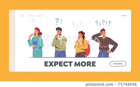 Expect More Landing Page Template. People... - Stock Illustration ...