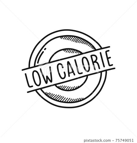 low calorie doodle icon, vector line illustration - Stock Illustration ...