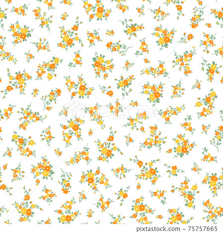 Cute Liberty-like florets pattern, - Stock Illustration [75757665] - PIXTA