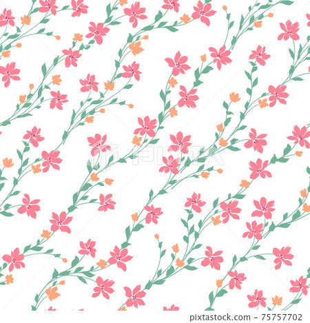 Seamlessly continuous floral pattern, - Stock Illustration [75757702 ...