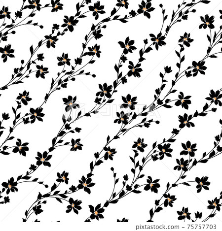 Seamlessly continuous floral pattern, - Stock Illustration [75757703 ...