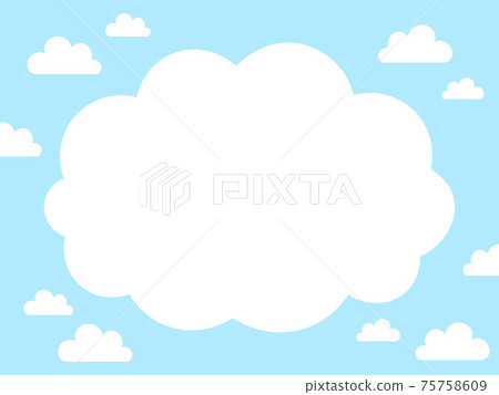 Simple cloud background frame floating in the... - Stock Illustration ...