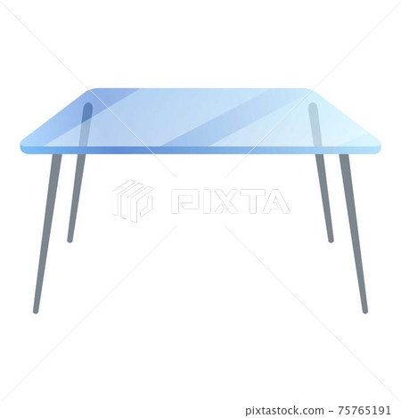 Transparent glass table icon, cartoon style - Stock Illustration ...