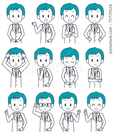 Doctor male facial expression set - Stock Illustration [75770528] - PIXTA