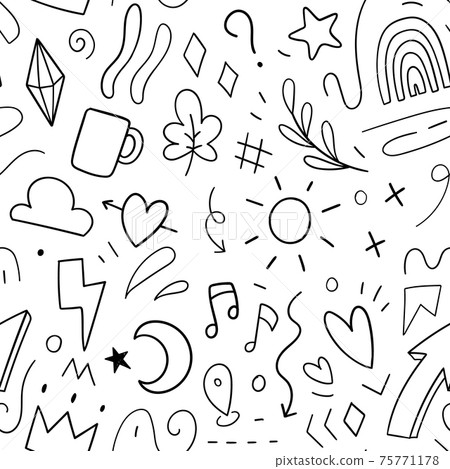Element decoration doodle pattern seamless.... - Stock Illustration ...