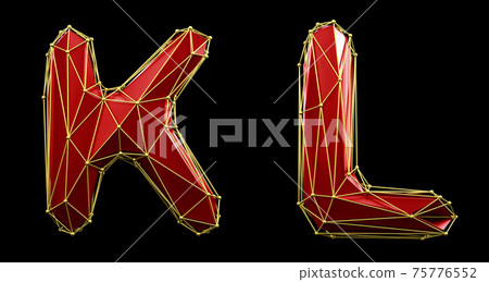Set of letters K, L made of realistic 3d render... - Stock Illustration ...