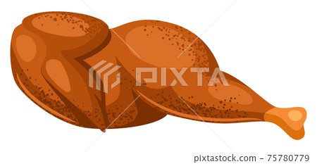 Illustration of smoked chicken. Icon or image... - Stock Illustration ...
