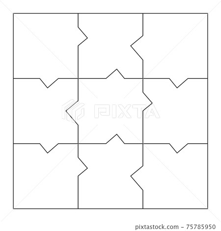 Unusual Blank Jigsaw Puzzle 9 pieces. Simple... - Stock Illustration ...