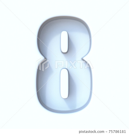 White hole shadow font Number 8 EIGHT 3D - Stock Illustration [75786181 ...
