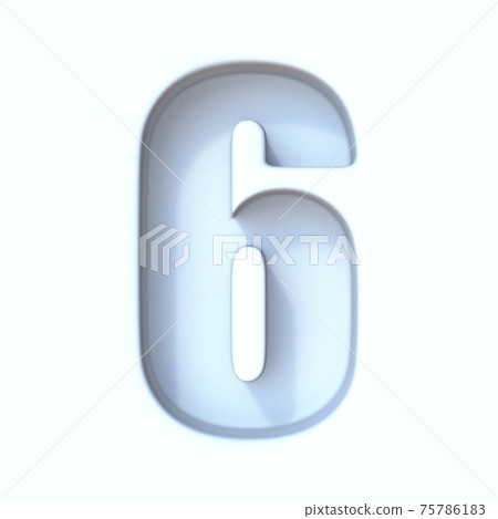White hole shadow font Number 6 SIX 3D-插圖素材 [75786183] - PIXTA圖庫