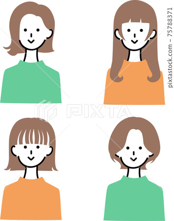 Simple female icon set 1 - Stock Illustration [75788371] - PIXTA