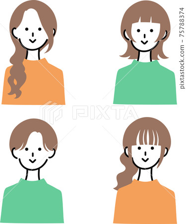 Simple female icon set 4 - Stock Illustration [75788374] - PIXTA