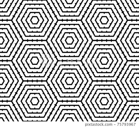Seamless geometric hexagons pattern and texture. - Stock Illustration ...
