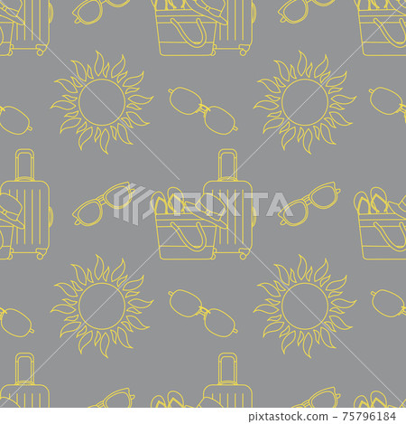 Vector pattern Travel Summer Vacation Beach Sun - Stock Illustration ...