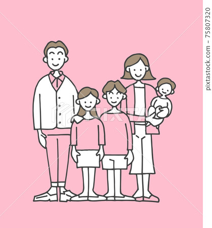 Full-body illustration of family and parent and... - Stock Illustration ...