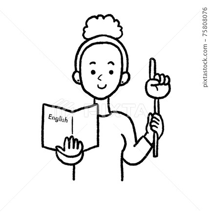 Line art illustration of an English teacher - Stock Illustration ...