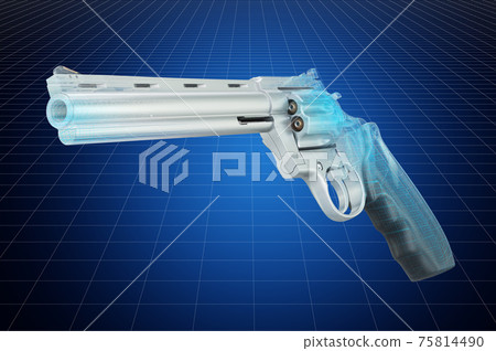 Visualization 3d cad model of revolver,... - Stock Illustration ...