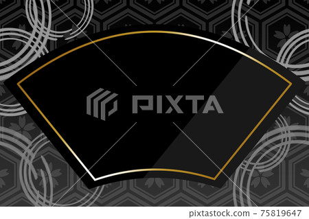 Fan-shaped frame and Japanese pattern... - Stock Illustration [75819647 ...