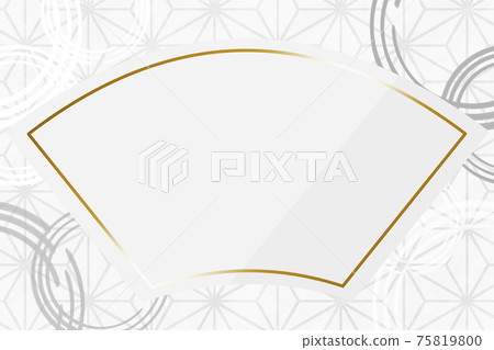 Fan-shaped frame and Japanese pattern... - Stock Illustration [75819800 ...