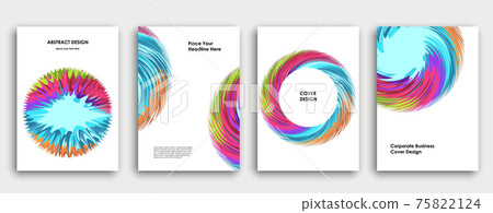 Multi-colored book cover page design, creative... - Stock Illustration ...