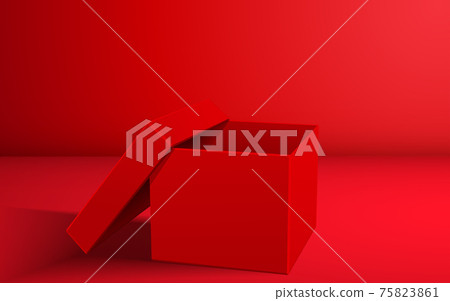 red paper box in the red room - Stock Illustration [75823861] - PIXTA