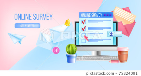 Online survey, internet questionnaire, poll... - Stock Illustration ...