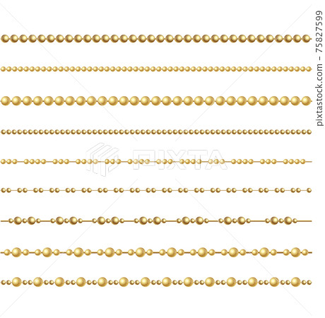 Realistic Detailed 3d Chain Beads Set. Vector - Stock Illustration ...