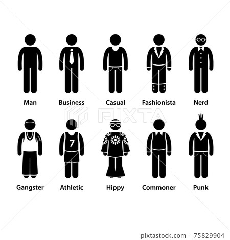 People Man Human Character Type Stick Figure... - Stock Illustration ...