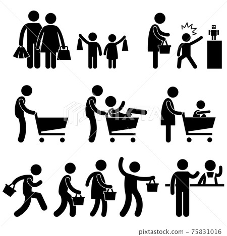 Family Shopping Shopper Sales Promotion Icon...-插圖素材 [75831016] - PIXTA圖庫