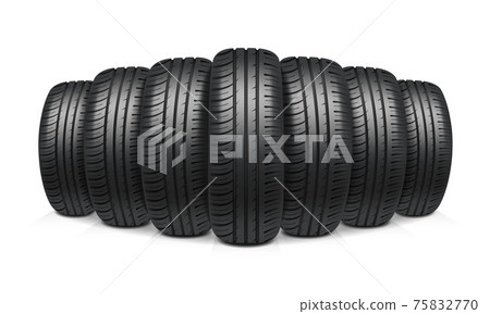 Car Tires Realistic Design Concept - Stock Illustration [75832770] - PIXTA