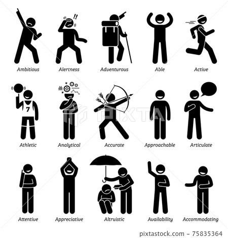 Positive Good Personalities Character Traits.... - Stock Illustration ...