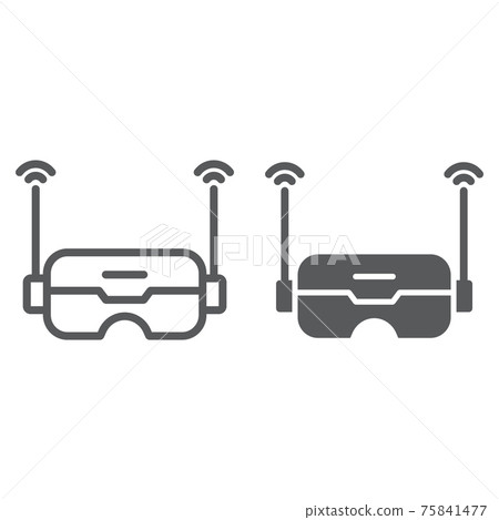 FPV technology line and glyph icon, innovation... - Stock Illustration ...
