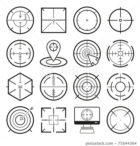 Different icon set of targets and destination - Stock Illustration ...