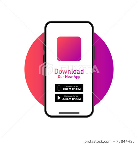 Download our app advertising banner. Phone... - Stock Illustration ...