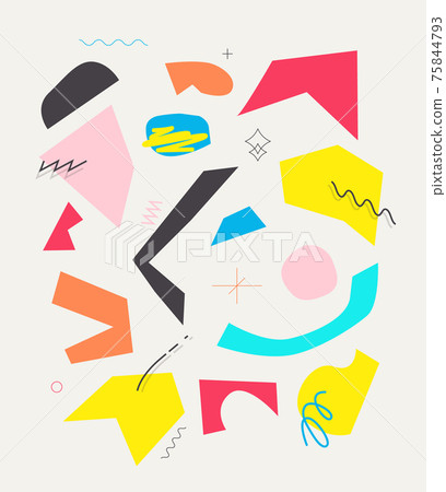 Set different cutout abstract shapes.... - Stock Illustration [75844793 ...