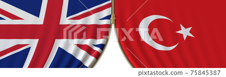 the United Kingdom and Turkey cooperation or... - Stock Illustration ...