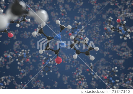 Antipyrine molecule, ball-and-stick molecular... - Stock Illustration ...