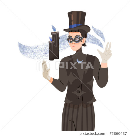 Man Psychic and Stage Magician in Mask... - Stock Illustration ...