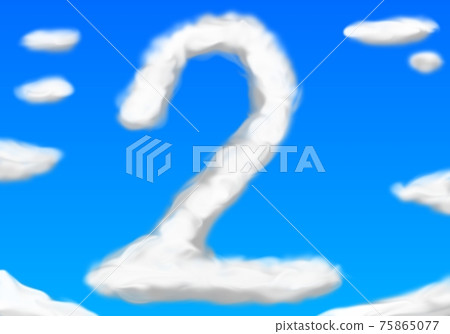 Two numbers, clouds and blue sky - Stock Illustration [75865077] - PIXTA