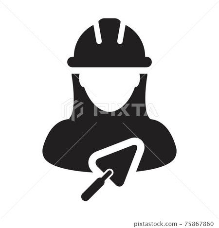 Labor icon with trowel vector female... - Stock Illustration [75867860 ...