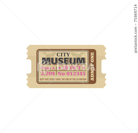 Random ticket to museum, numbered paper card price - Stock Illustration ...