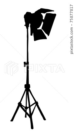 Spotlight on a stand. Vector drawing - Stock Illustration [75877817 ...