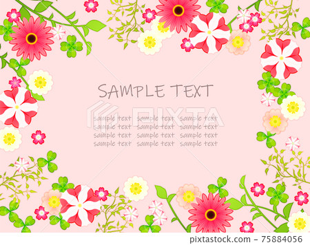 Colorful spring flower illustration frame - Stock Illustration ...
