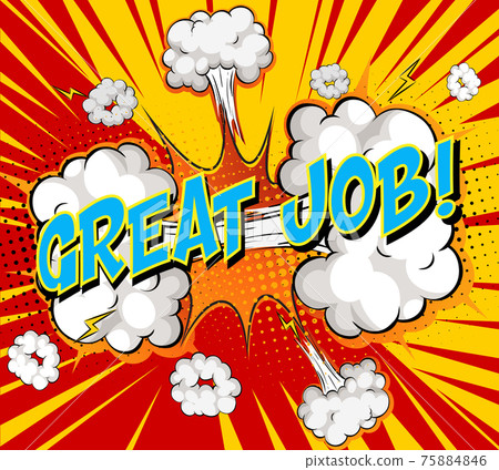 Word great job on comic cloud explosion background - Stock Illustration ...